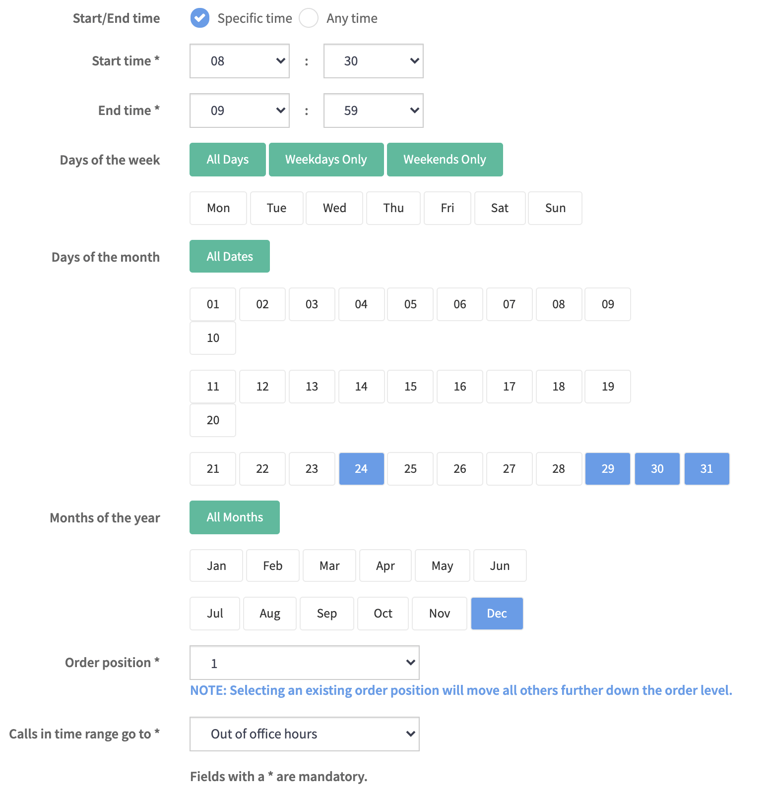 Time of Day Routing for the Holiday Period - Packnet